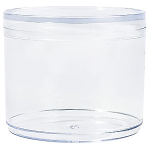 novelinks 40 Pack 8 Ounce Clear Plastic Pot Jars with Lids - Refillable Leak Proof Plastic Container Jars for Travel Storage & Household Storage (Circular)