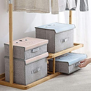 ZyHMW Home Carto On Wardrobe Bin Household Toy Boxes Cloth Folding Box Clothing Store C Ontent Box (Color: Pink, Size : 13.8 X 9.4 X 9.4 in) (Color : Blue, Size : 13.8 x 9.4 x 9.4 in)