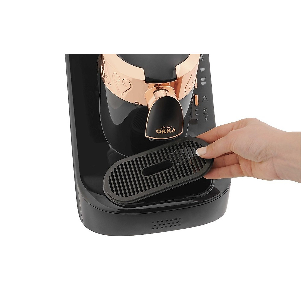 Arzum Okka Automatic Turkish/Greek Coffee Machine, USA 120V UL, Black/Copper (Gold)