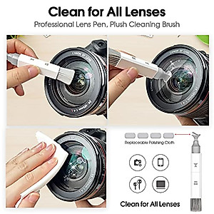 Electronic Cleaner Kit, Laptop Cleaning Kit, Keyboard Cleaner, 3 in 1 Earbud Cleaner Pen, Lens Pen for DSLR Camera Clean, Computer Screens Cleaning/Airpods Cleaner Kit/iPad Camera Phone Cleaning Tool