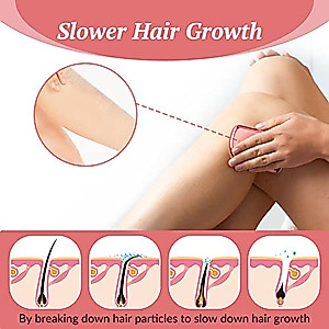 Crystal Hair Eraser for Women and Men, Crystal Hair Remover Painless Exfoliation, Magic Hair Eraser for Back Arms Leg, Portable mild Hair Remover, Reusable & Washable(Pink)