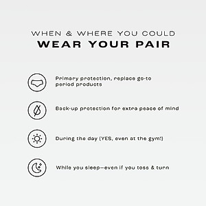 Bambody Absorbent Panty, Period Underwear for Women - Menstrual, Postpartum - Soft, Comfortable, Breathable Underwear - Medium, 3 Pack Black