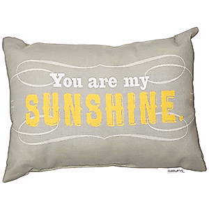 Manual Reversible Indoor/Outdoor Throw Pillow, You are My Sunshine, 18 X 13-Inch