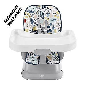 F-Price Replacement Part for Fisher-Price Highchair - GVH09 ~ Space-Saver High-Chair Booster Seat ~ Navy Foliage ~ Replacement Seat Pad,Blue, White