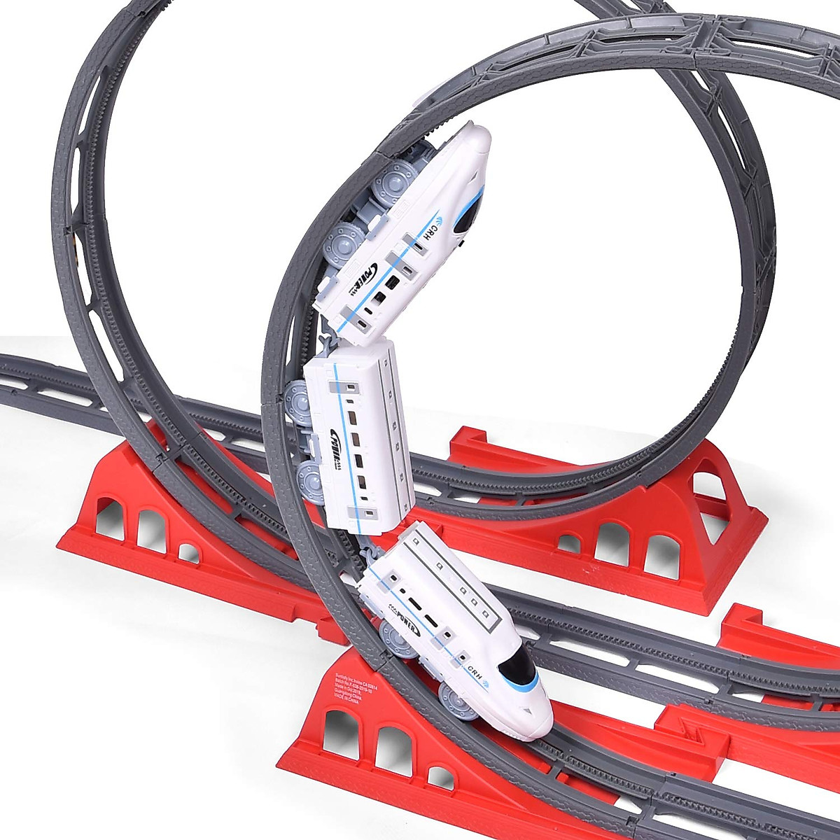 FUN LITTLE TOYS 45 PCs Tracks Sets Toys for Kids, Flexible Railway Tracks Roller Coaster Playset, Batteries Operated Toy Train with Light and Sound, Gift for 3 4 5 6 Years Old Toddlers Boys and Girls