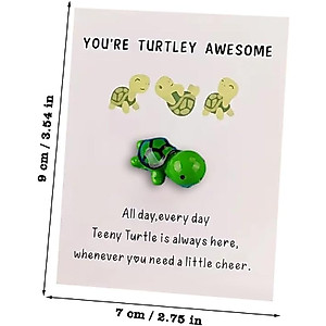 Mini Pocket Hug Turtle, You're Turtley Awesome Inspirational Gift with Card, Thank You Note Cards Greeting Card Mini Sea Turtle Figure Pocket Hug Gift for Friends and Family,Cards and Card Stock (Mix)