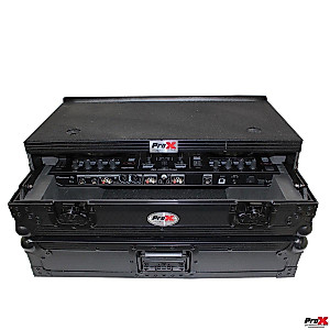 ProX Live Performance Gear XS-DDJSR2LTBL LED ATA Flight Case For Pioneer DDJ-SR2 DJ Controller with Laptop Shelf and LED - Black