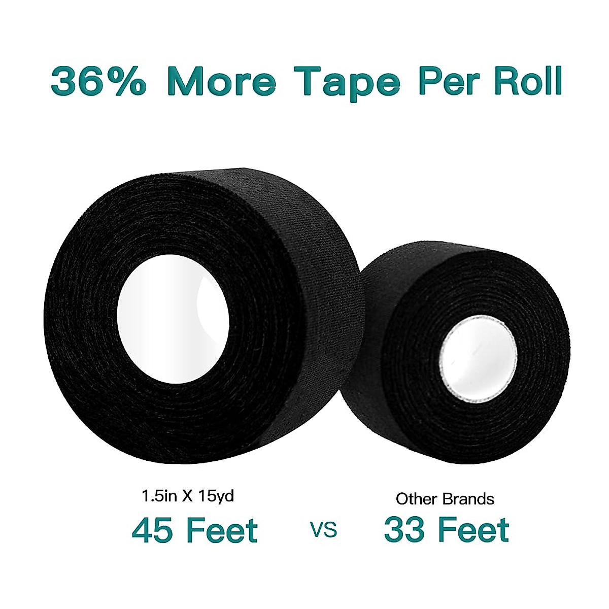 Dimora Black Athletic Tapel and Pre-wrap Tape - No Sticky Residue, Easy Tear Athletic Tapes & Wraps, Gymnastics Tape for Athletes, Customizable Support and Skin-Friendly Comfort