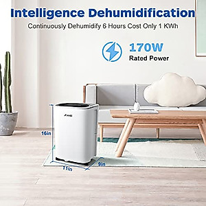 2000 Sq Ft 30 Pint Dehumidifier for Home and Basement, FIRINER Dehumidifiers for Bedroom with Drain Hose, Auto Shut-Off, Intelligent Humidity Control, Laundry Dry and 0.66 Gallon Water Tank