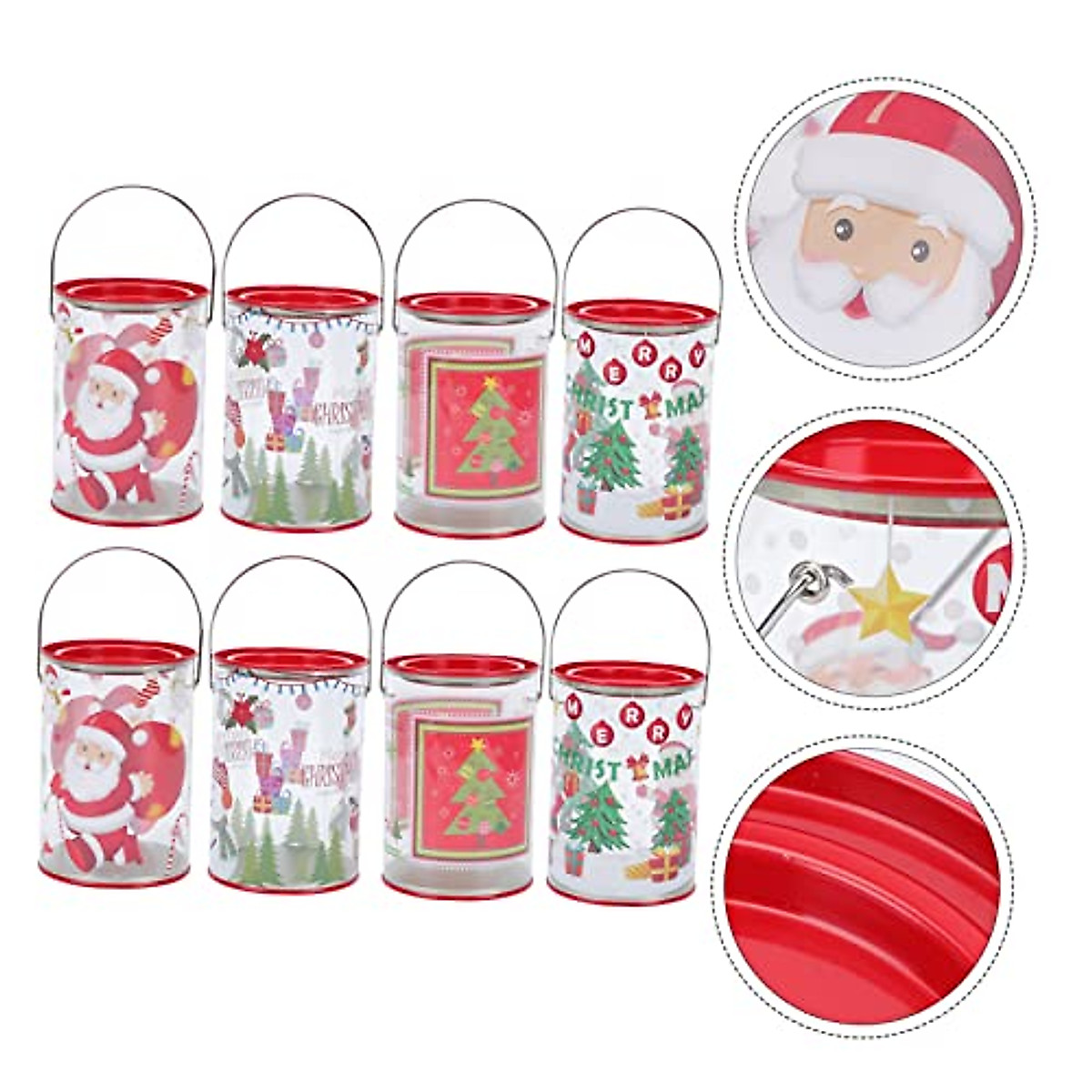 STOBAZA 16 Pcs Portable Cylinder Chocolate Box Cake Decor Cookie Decorating Christmas Cookie Tins Xmas Boxes Christmas Treat Tins Cookie Canister Candy Packaging Box Candy Can