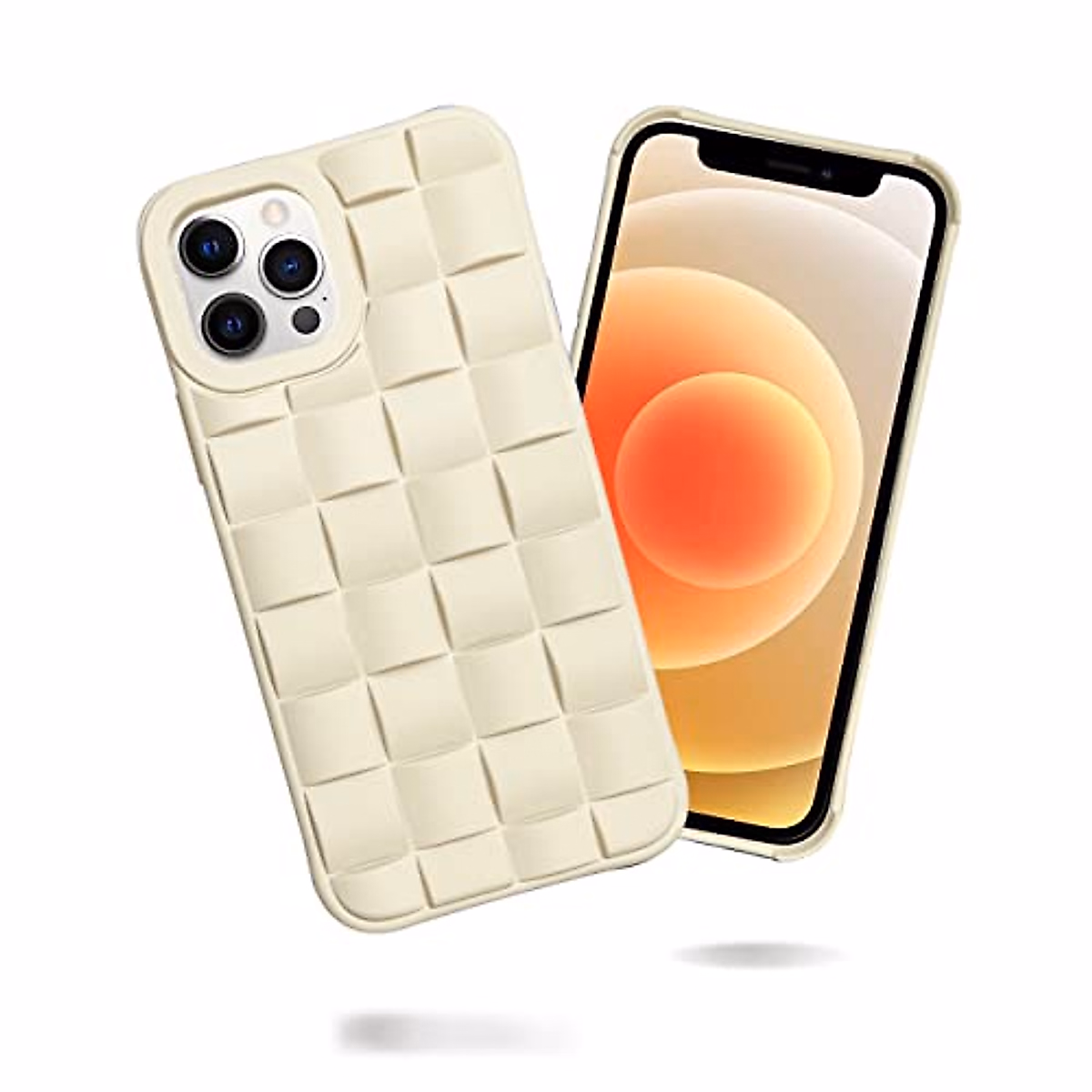 Yunguzi Clouds Compatible iPhone 12 Pro Max Case, Classic Checkered Desgin Soft TPU Heavy Duty Protection Shockproof Case Cover for iPhone 12 Pro Max (6.7 inch) (White)
