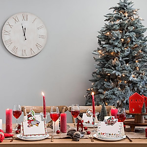 Tenceur 100 Pcs Christmas Place Cards for Table Setting Blank Christmas Table Name Place Cards Holders with 2 Pens Tented Rustic Folded Dinner Name Tags for Xmas Brunch Birthday Holiday Party 10 Style