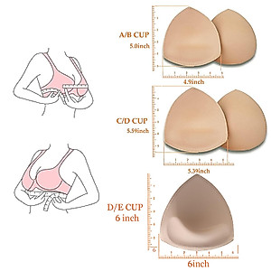 TAOHUA GARDEN 5 Pairs Bra Pads Inserts,Removable,Breathable, Air Cotton,Foam Sponge (3Colors, C/D CUP)