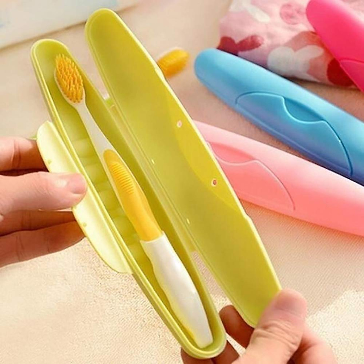 Narutosak Toothbrush Holder, Portable Toothbrush Case Box Plastic Travel Tooth Brush Cover Sealed Holder - Blue