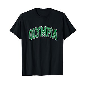 Olympia Arched Green Text T-Shirt