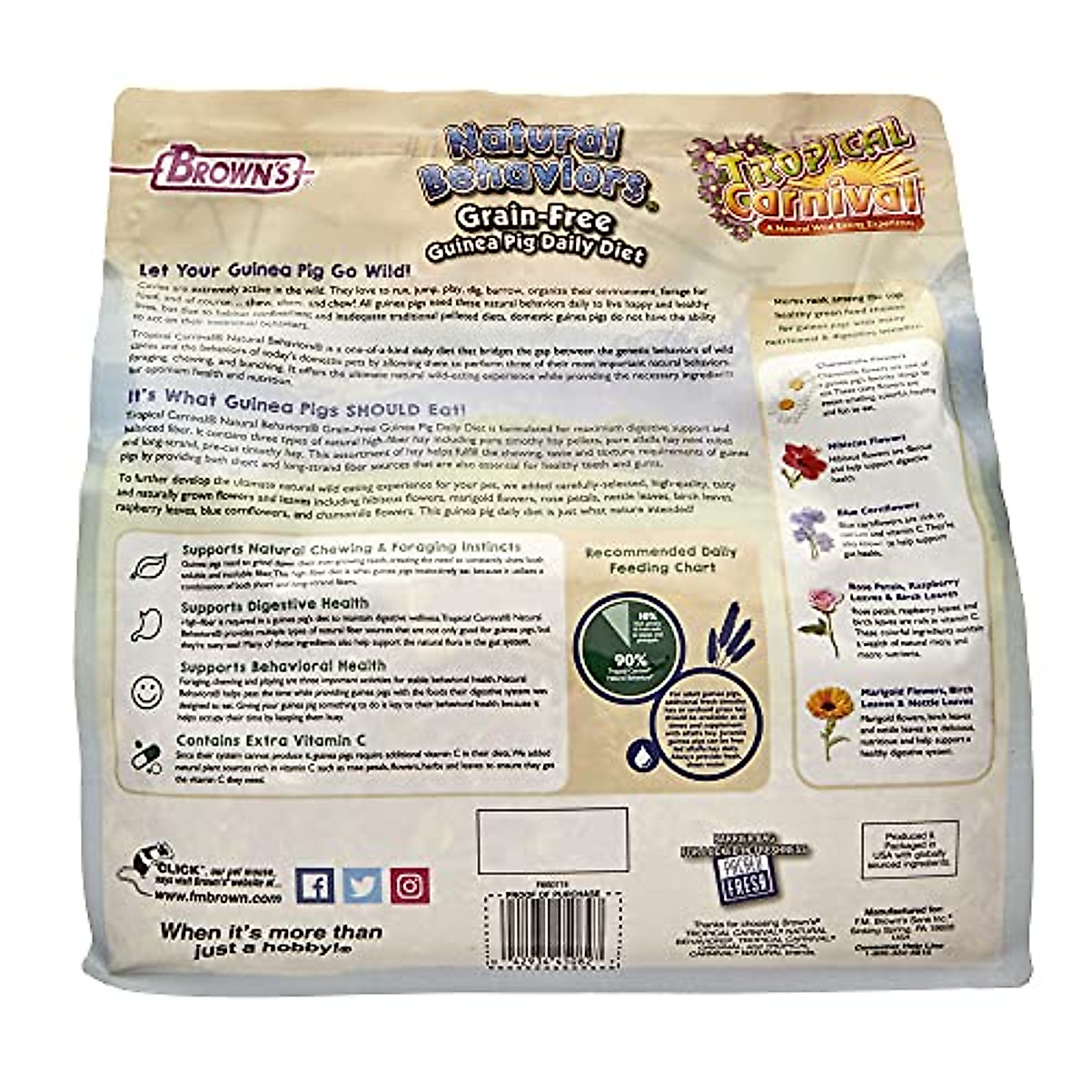 Tropical Carnival F.M. Brown's Tropical Canival Natural Behaviors Grain-Free Guinea Pig Daily Diet - 4lb