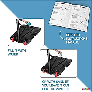 Play22 Kids Adjustable Basketball Hoop Height 5-7 FT - Portable Basketball Hoop for Kids Teenagers Youth and Adults with Stand & Backboard Wheels Fillable Base - Basketball Goals Indoor Outdoor Play