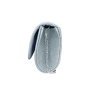 Evening Clutch Bag for Women Girls PVC Rhinestone Snap Deatchable Chain Crossbody Bag for Party Wedding Silvery