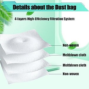 5 PCS Dust Bags Compatible with ECOVACS DEEBOT X1 OMNI DEEBOT T10 T20, T10 Omni, Large Capacity Disposable Vacuum Cleaner Accessories Replacement Set