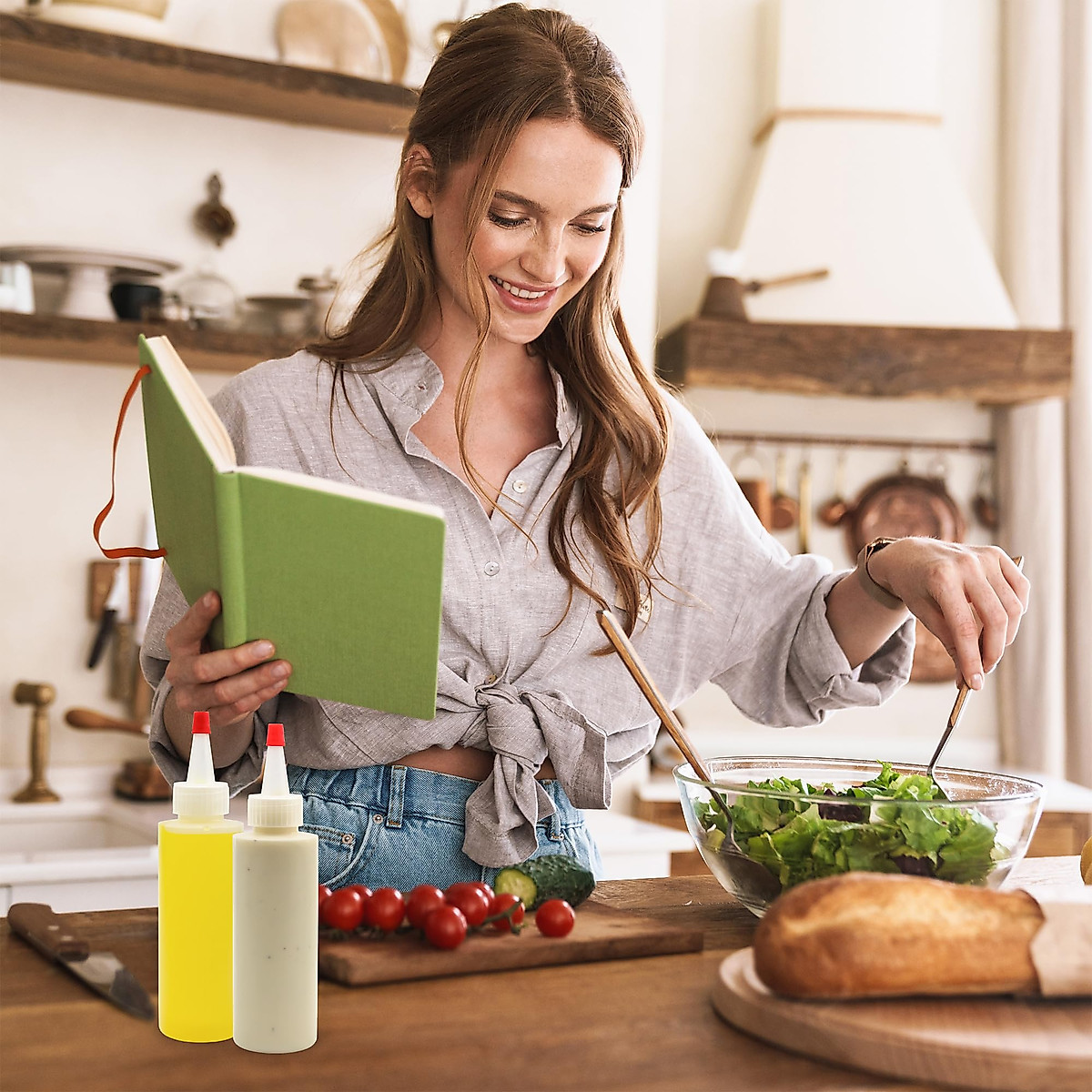 Cornucopia Brands 4oz HDPE Plastic Squeeze Bottles w/Yorker Tips (6-Pack), Empty Refillable Bottles for Arts, Crafts & Kitchen (6-Pack)