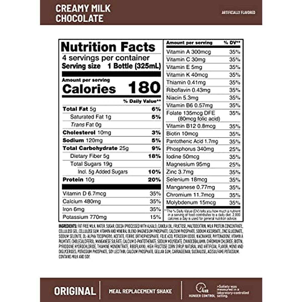 SlimFast Meal Replacement Shake, Original Creamy Milk Chocolate, 10g of Ready to Drink Protein for Weight Loss, 11 Fl. Oz Bottle, 4 Count (Packaging May Vary)