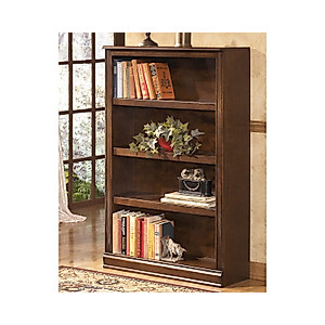 Signature Design by Ashley Hamlyn Traditional 53" Bookcase with 3 Adjustable Shelves, Brown