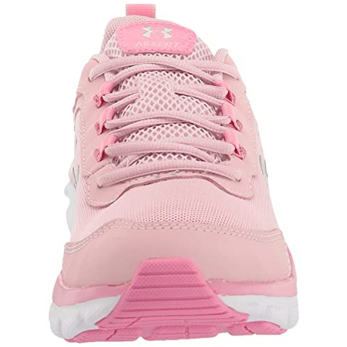 Under Armour girls Girls' Grade School Assert 9 Sneaker, (601) Prime Pink/Flamingo/Metallic Silver, 4.5 Big Kid US