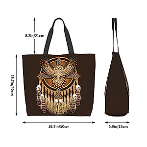 Gelxicu Native American Shoulder Tote Bags Indian Casual Bag Native Shoulder Shopping Handbag Grocery Bags