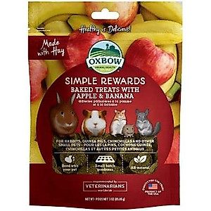 Oxbow Animal Health Alfalfa Hay Small Animal Food 15 Oz, Plus Simple Rewards Baked Treats with Apple & Banana and Carrot & Dill - 3 Oz Each, Plus My Buddy Notepad (4 Items Total)