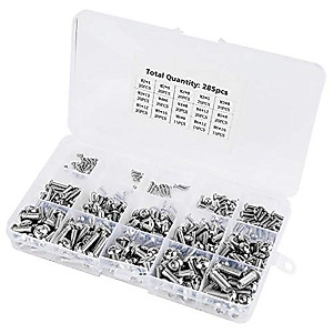 Screw 285Pcs/Set Machine Screw Stainless Steel Screws Set for Laptop/Hard Disk/Keyboard/Phone/PC Fasteners M2/M3/M4/M5/M6