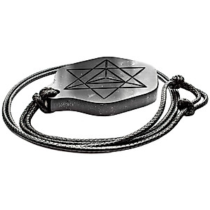 Wallystone Gems Shungite - Men's Jewelry - Merkaba - Sacred Geometry formulas Universe - Shungite Stone Type II - Pendant Necklace