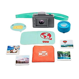 Fisher-Price Click Away Camera Set, 10-Piece Pretend Photography Set for Preschool Kids Ages 3 Years and up