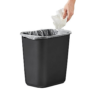 WEBSTORE SUPPLY 28 Qt. Trash Can, Kitchen Wastebasket 7 Gallon Garbage Can (10 Pack) Black