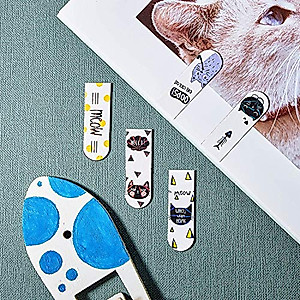 30 Pieces Magnet Magnetic Bookmarks Cute Magnet Page Markers Page Clips Bookmark for Student Office Reading Stationery (Cat)
