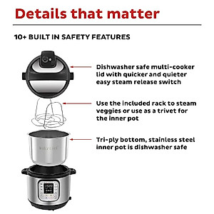 The Pioneer Woman Instant Pot DUO60 6-Quart Frontier Rose 7-In-1 Multi-Use Programmable Pressure Cooker, Slow Cooker, Rice Cooker, Sauté, Steamer, Yogurt Maker, and Warmer