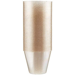 Oojami 100 count Gold Glitter 9 oz Party Cups Old Fashioned Tumblers