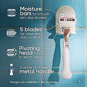 Gillette Venus, Razors for Women, Comfortglide, Womens Razor, Olay Sugarberry, Venus Razor Refills for Women, Rose Gold Metal Handle + 4 Blade Refills, Razor Blades, Razors, Womens Razors for Shaving