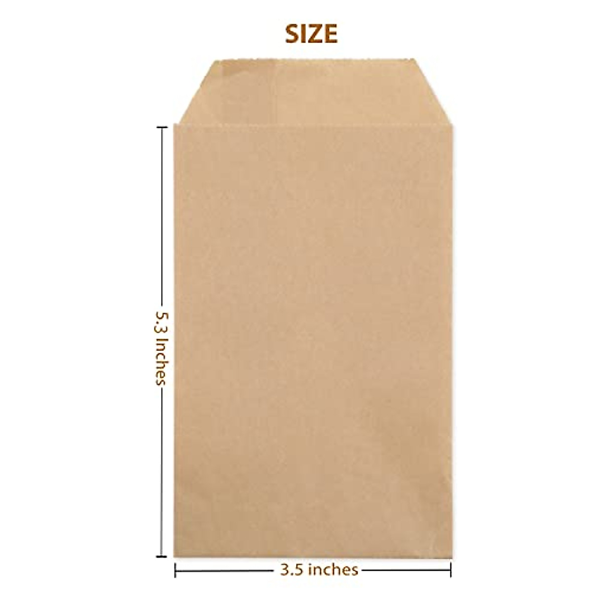 Lautechco 150 Pack Small Paper Bags, Mini Brown Cookie Bags, Tiny Kraft Paper Treat Gift Bags for Sandwich, Snacks, Candy, Popcorn, Party Favor Bags 5.3x3.5 Inches