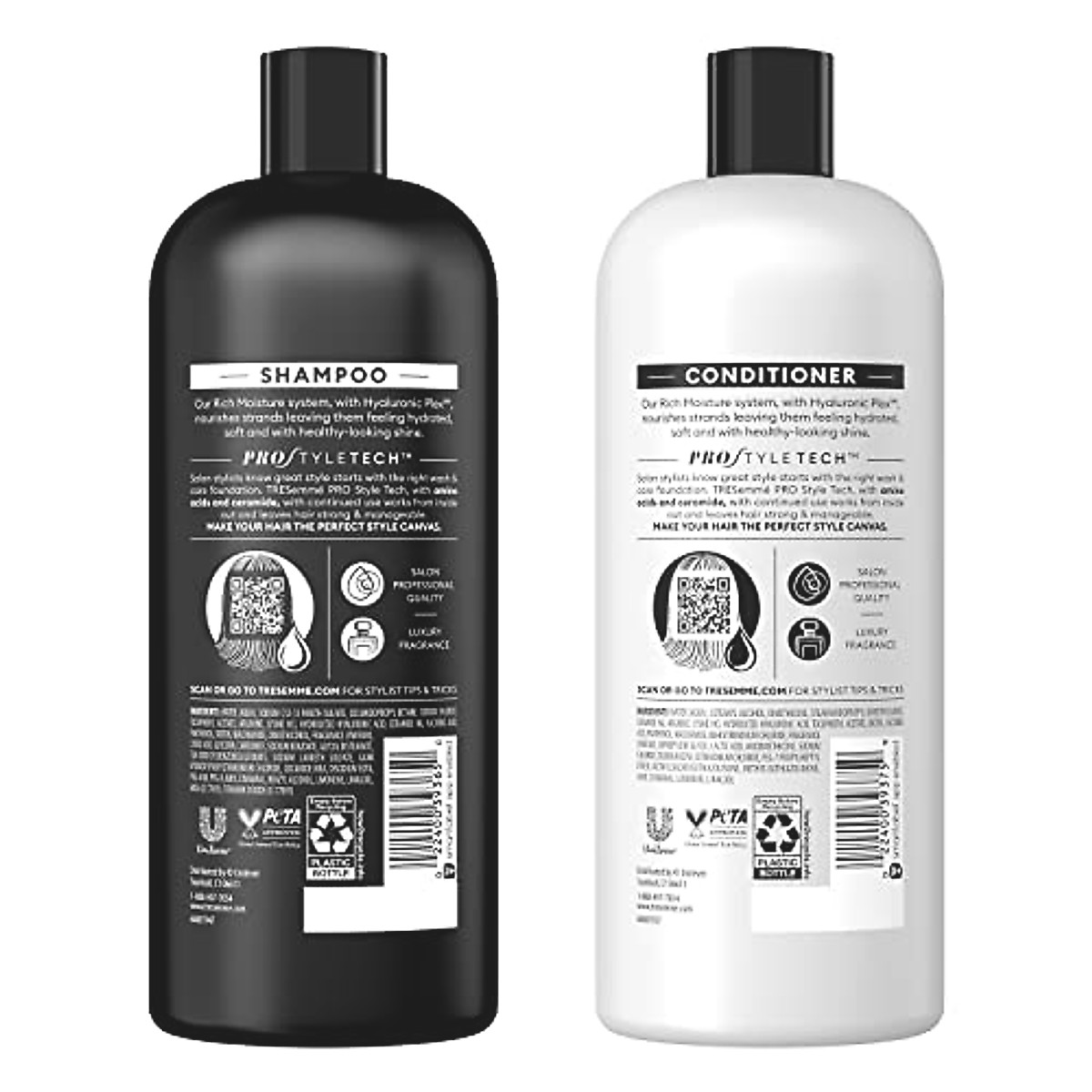 TRESemmé Rich Moisture Shampoo and Conditioner Rich Moisture 2 Count for Dry Hair Formulated With Vitamin E and Biotin 28 oz