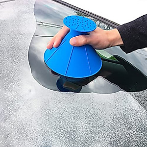 Ice Scraper, Round, Cone-Shaped, Car Window Ice Scraper and Snow Removal Tool and Oil/Windshield Fluid Funnel