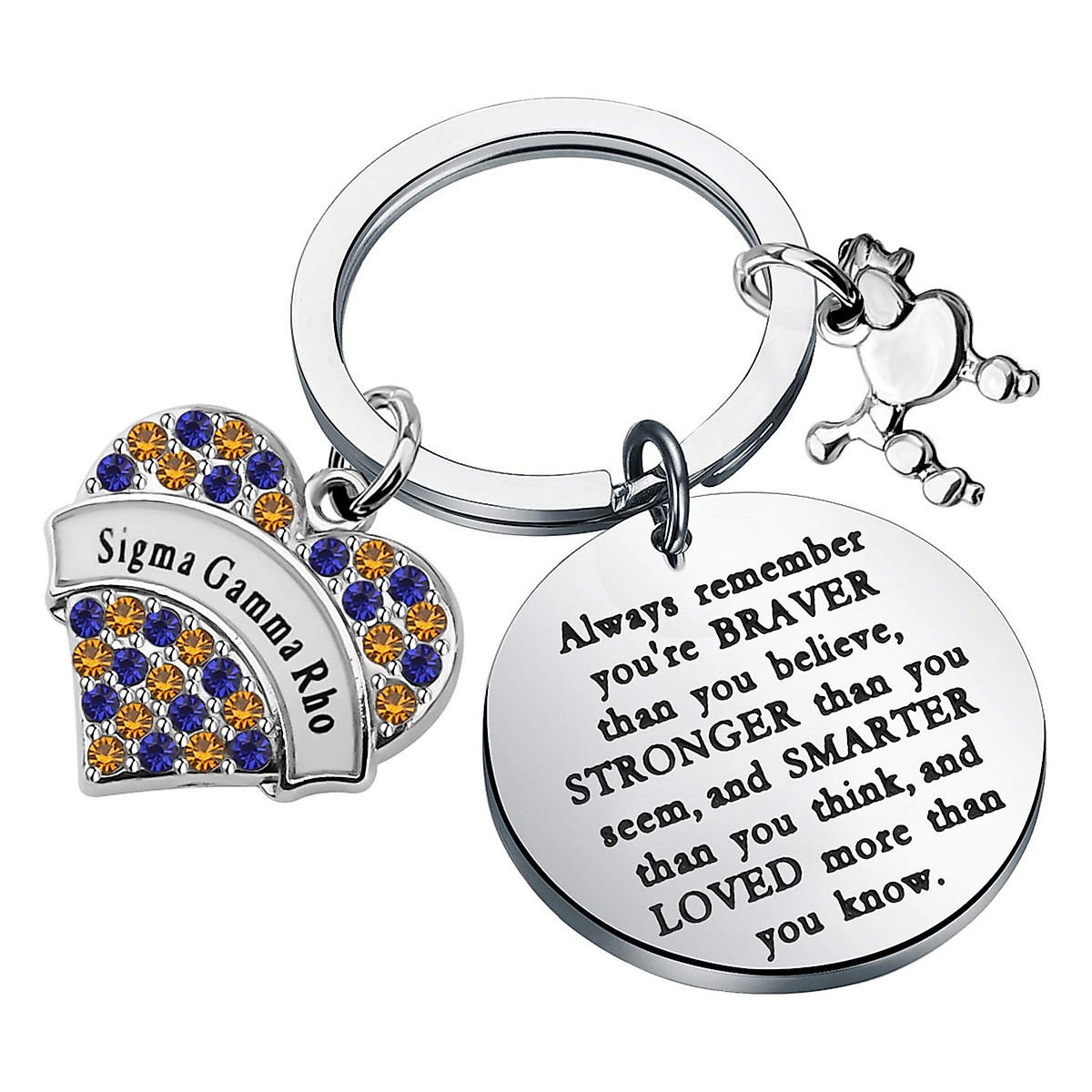 WSNANG SGRho Sorority Gift You are Braver Than You Think Keychain Greek Sorority Jewelry (SGR Always KC)