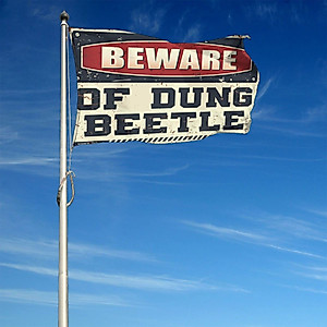 Funny Dorm Flags Beware Of Dung Beetle Flag Stuff For Your Room Windsocks Outdoor (Size : 60X90CM)