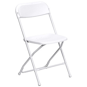 TentandTable Heavy Duty Poly Plastic Stackable Folding Chairs | White | for Event, Banquet, and Wedding| 300-Pound Capacity | 10 Pack
