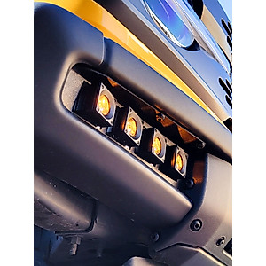 M&R Automotive LED Lights with Mounts and Hardware,Ultra-Bright 2021+ FORD BRONCO LED M&R MODULAR BUMPER FOG LIGHT KIT,Easy Install LED Light in 16000 LumenWhite and dual function AMBER DRL,BroncoTOP