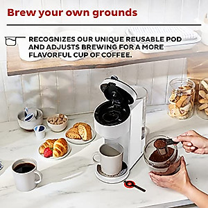 Instant Solo Single Serve Coffee Maker, From the Makers of Instant Pot, K-Cup Pod Compatible Coffee Brewer, Includes Reusable Coffee Pod & Bold Setting, Brew 8 to 12oz., 40oz. Water Reservoir, White