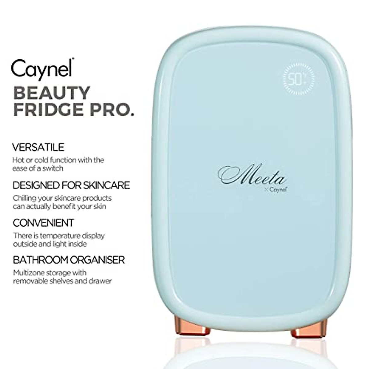 CAYNEL Beauty Mini Fridge 12Liter Smart breathing light display for Skincare& Cosmetics,Breast Milk,Portable Compact Personal Makeup Fridge 100% Freon-Free…