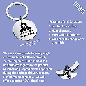 What We Do in The Shadows TV Show Keychain Comedy Horror Movies Gift Gift for Horror Movie Fan (She speaks the bullshit)