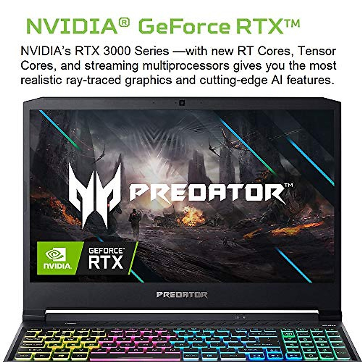Acer Predator Helios 300 Gaming Laptop, Intel i7-10750H, NVIDIA GeForce RTX 3060 Laptop GPU, 15.6" Full HD 144Hz 3ms IPS Display, 16GB DDR4, 512GB NVMe SSD, WiFi 6, RGB Keyboard, PH315-53-71HN
