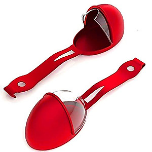 Tees spoon rest with lid- Easy to clean for kitchen counter- use stove top- Dishwasher safe holder- High quality countertop rest- Ladle holder(Red), 13''x4.5''x4''