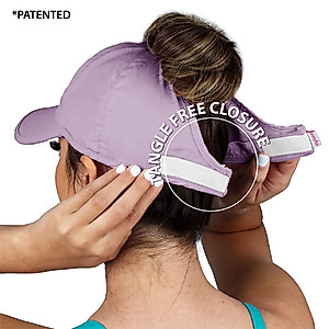 Ponyflo Women's Ponytail Baseball Cap - High Ponytail Hats for Women - Lavender